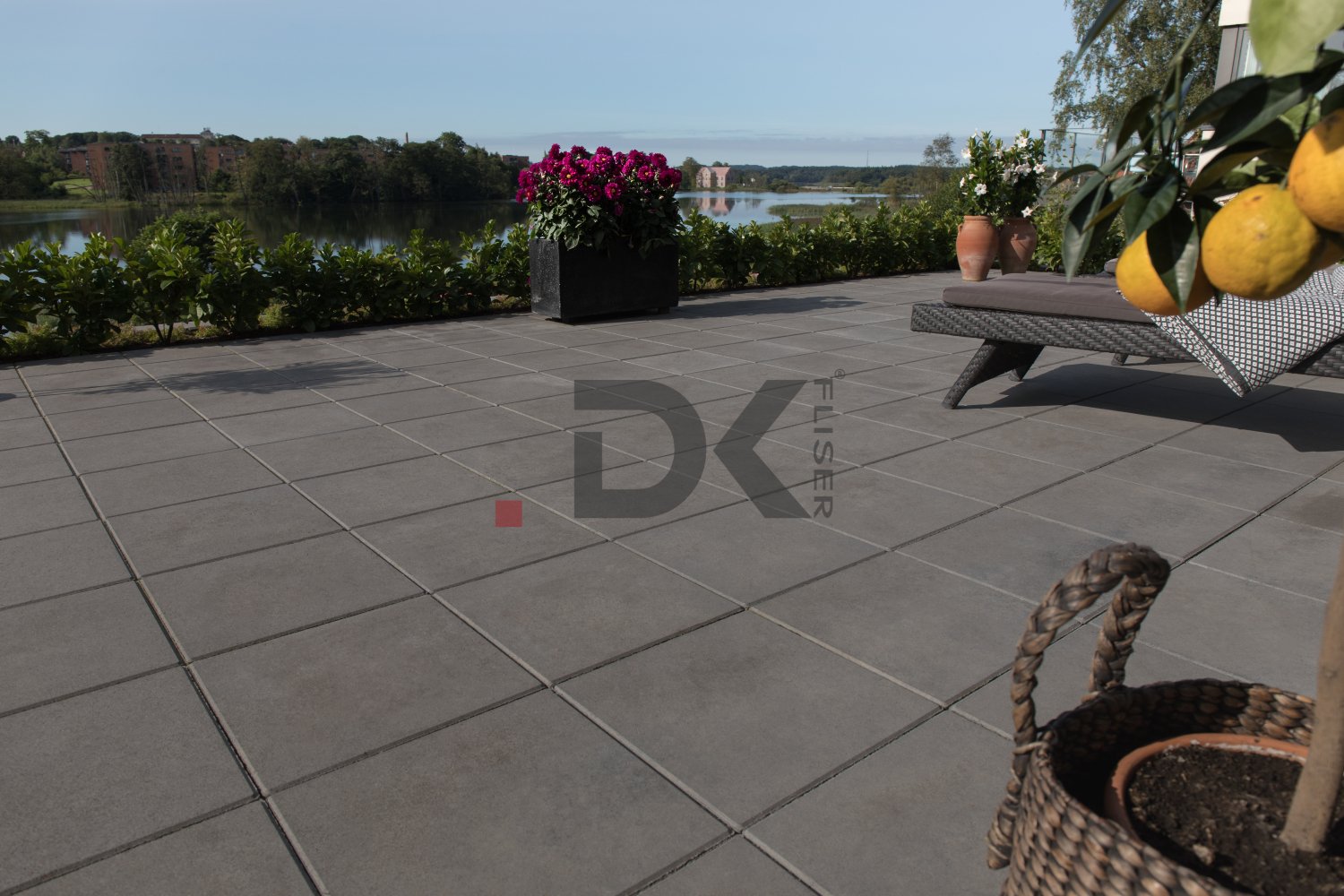 Betonfliser/Havefliser 40x40 cm. Sort/Antracit IBF - Betonfliser ...